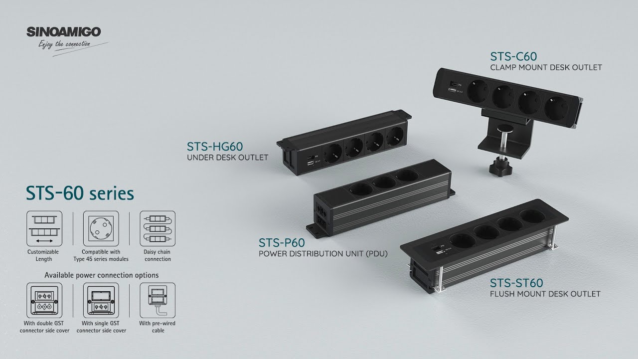 STS-60 series Desk Outlets: Power up your workspace and stay connected ...