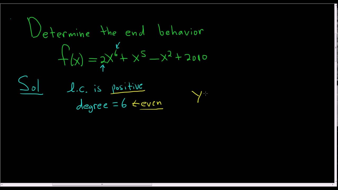 Determine The End Behavior Of F x 2x 6 X 5 X 2 2010 YouTube Determine The End Behavior Of F x 2x 6 X 5 X 2 2010 YouTube