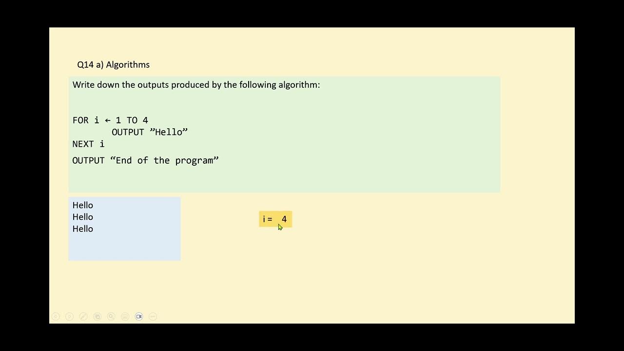 Q14 part a KS3 Computer Science * WORKING out the OUTPUT of an ALGORITHM * - YouTube