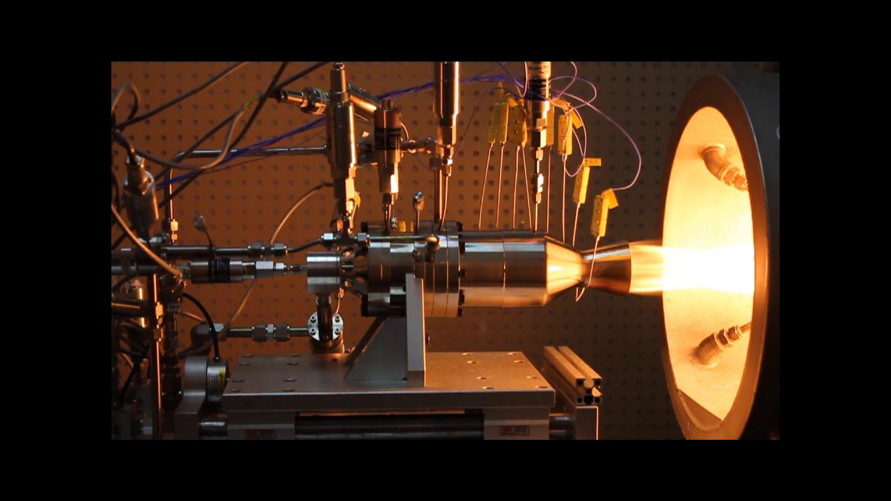 Hydrogen Peroxide/Jet A-1 Bipropellant Thruster - YouTube