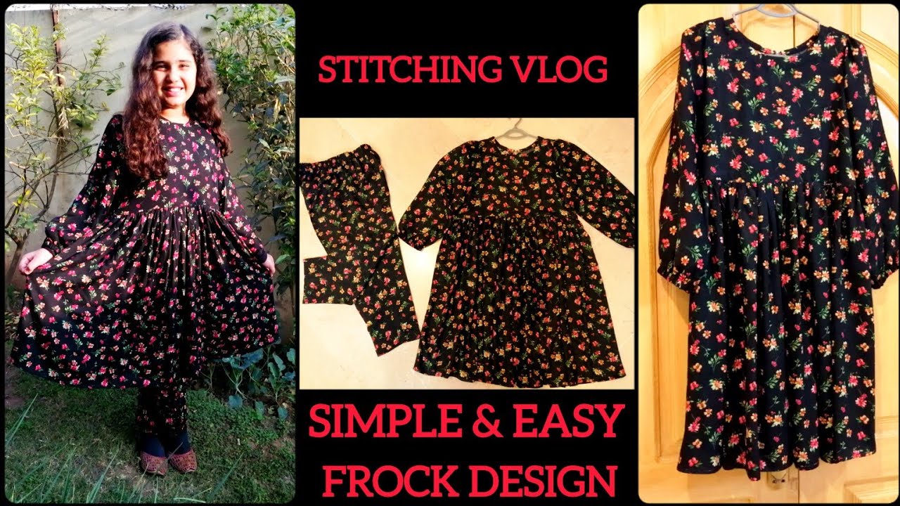 Cutting And Stitching For Beginners | Simple & Easy Frock | Simple ...