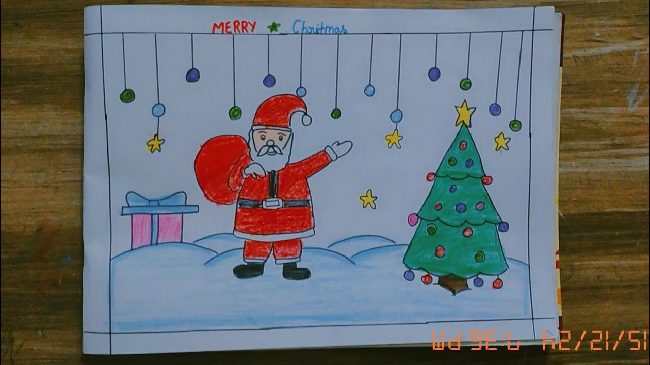 Merry Christmas drawing easy | Christmas Drawing | Christmas Tree ...