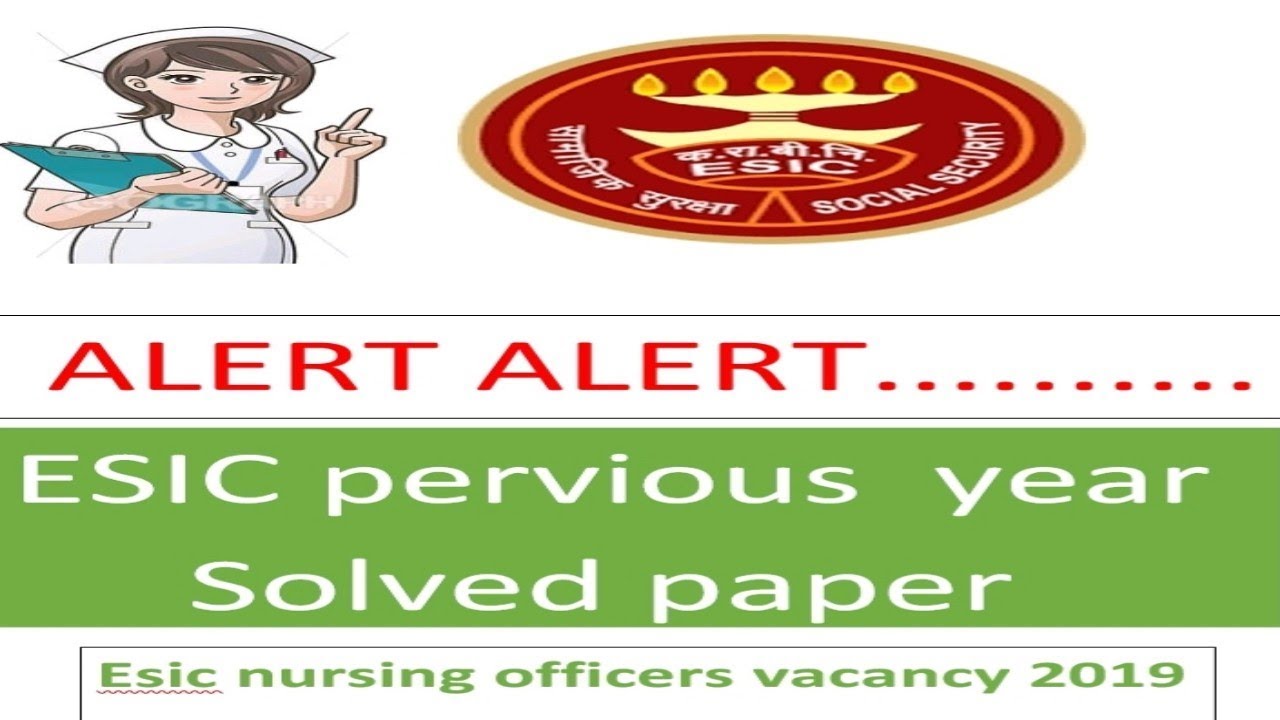 Esic staff nurse previous year exam question paper 2019 - YouTube
