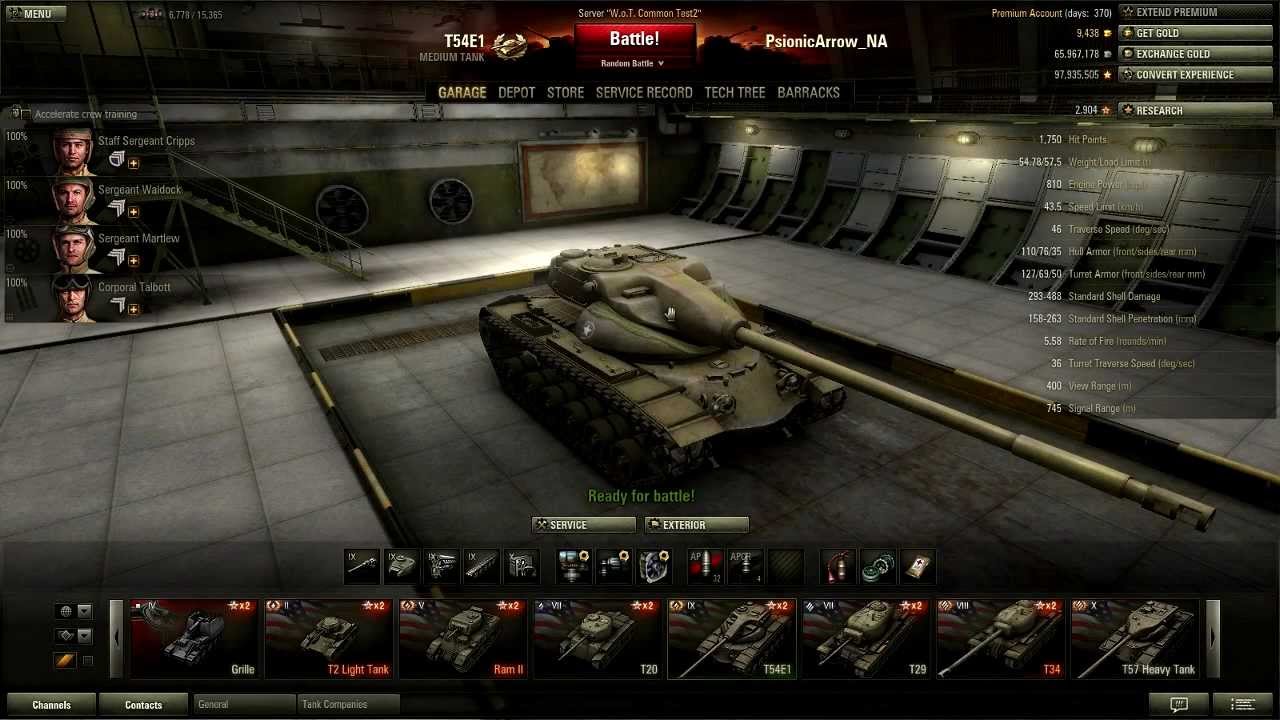 World of Tanks: Glance at the T54E1 Tier 9 American Medium on 8.2 test ...
