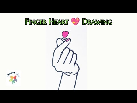 Tumblr korean heart drawing | How to draw a Finger Heart| Easy and ...