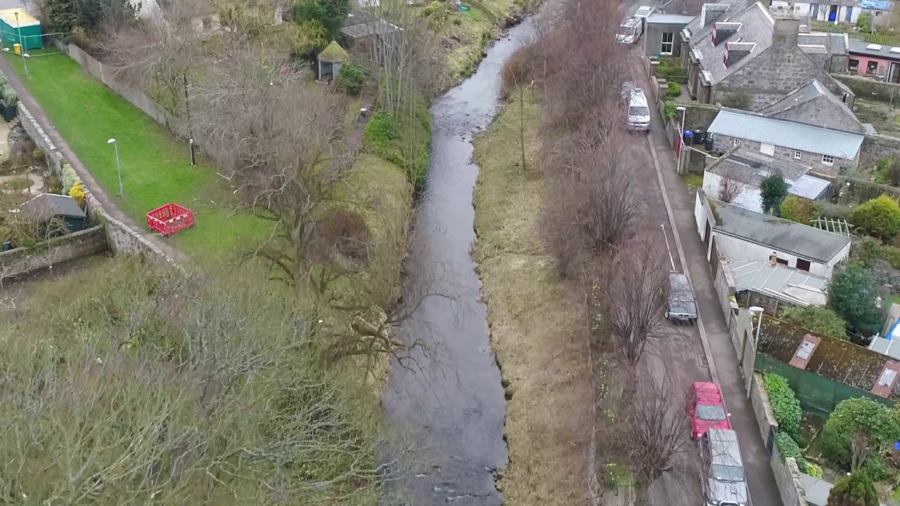 A birds eye view at the start of works on the Stonehaven Flood ...