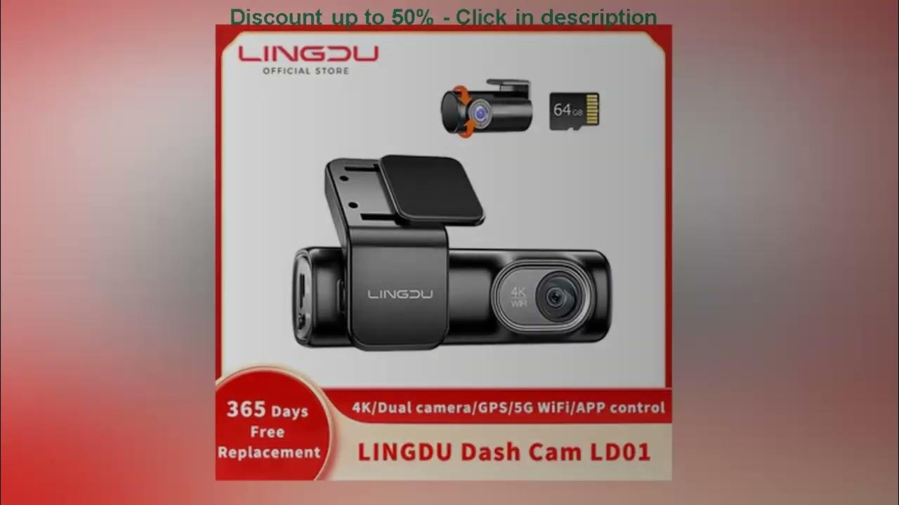 LINGDU 4K Dash Cam LD01 Front and Rear View Camera Recorder Car DVR Dual Dash Camera Built-in ...