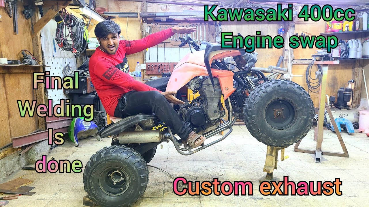 Engine Swap custom exhaust/ final welding is done - YouTube