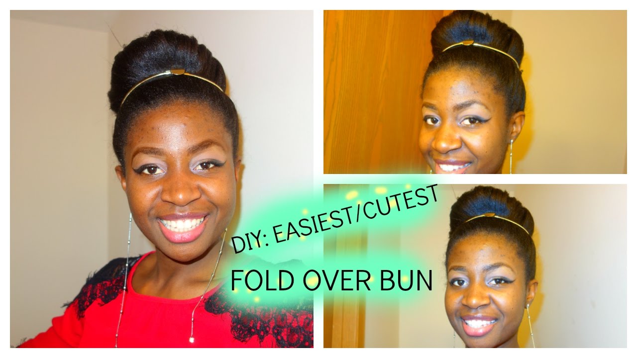 diy: how to do the cutest and easiest fold over bun - YouTube
