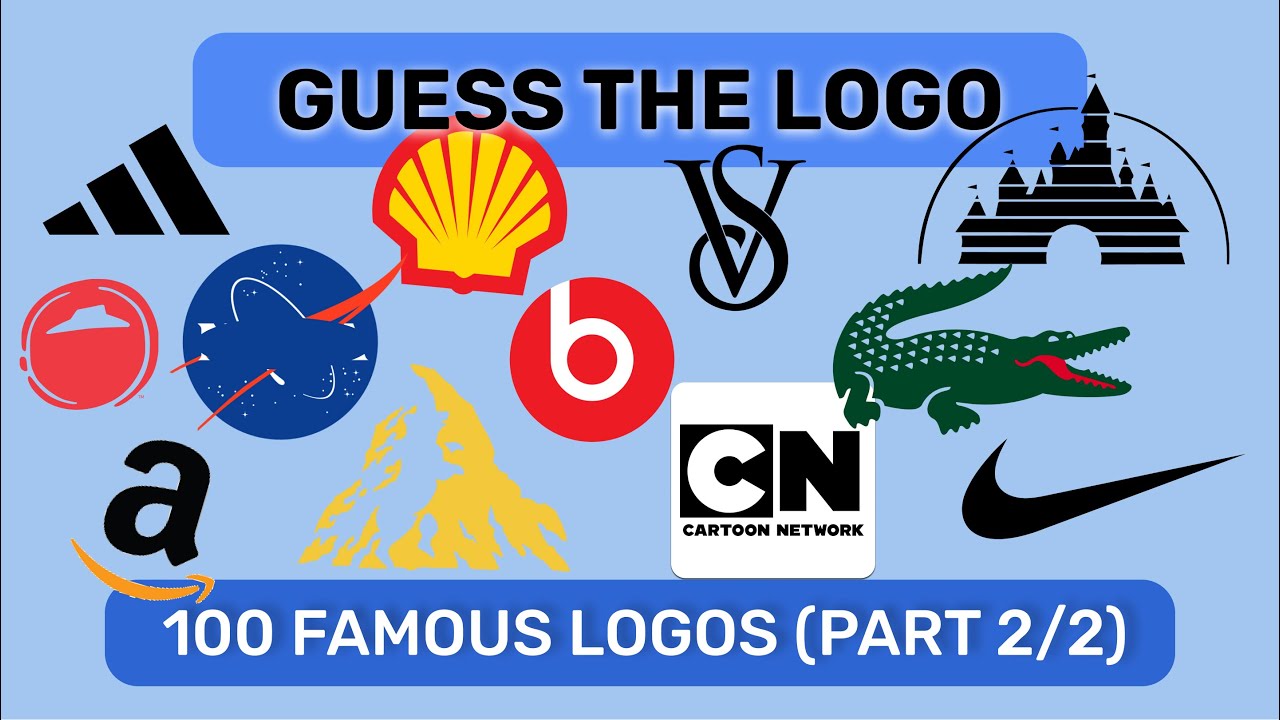 GUESS THE LOGO | 100 FAMOUS LOGO IN THE WORLD | Part 2/2 - YouTube
