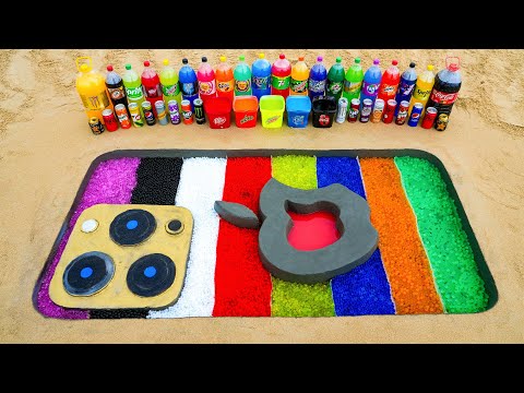 How to make Giant Rainbow iPhone 15 with Orbeez, Coca Cola, Monster, Fanta vs Mentos & Popular Sodas