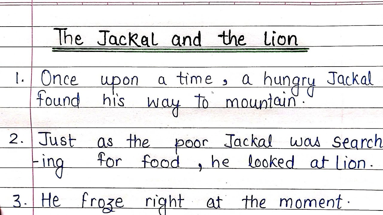 The jackal and the lion | Moral story | 10 lines story | The jackal and ...