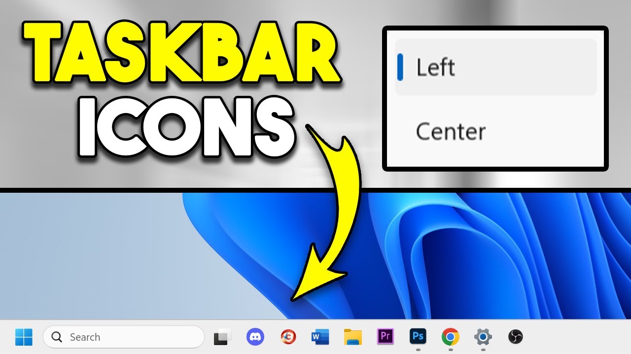 How to Move Taskbar Icons to the Left in Windows 11 - YouTube