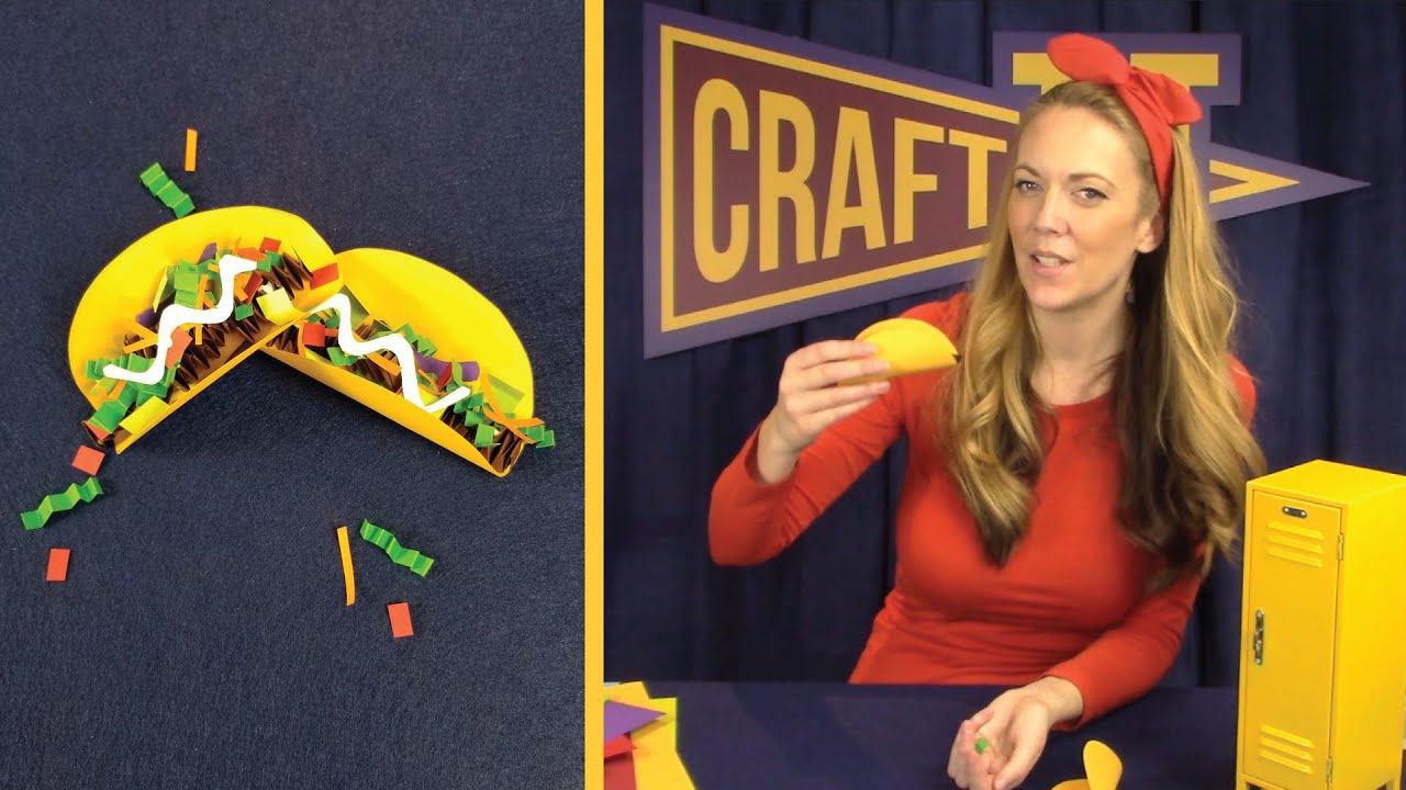 How to Make Tacos | cut and paste paper craft ideas for kids - YouTube