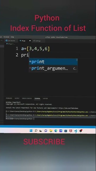 Python || Index Function of List || Hindi || #python #list #hindi #shorts - YouTube