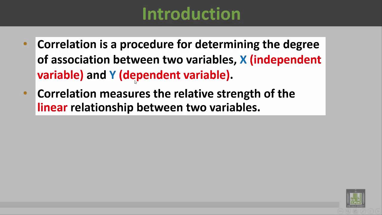 Basic Biostatistics - U2-L24 : Correlation - 1 - YouTube