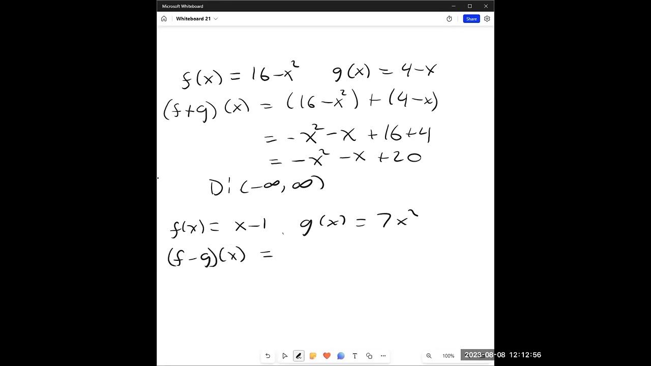 1.1 Finding the Domain of a Sum, Difference, Product, or Quotient of Functions - YouTube