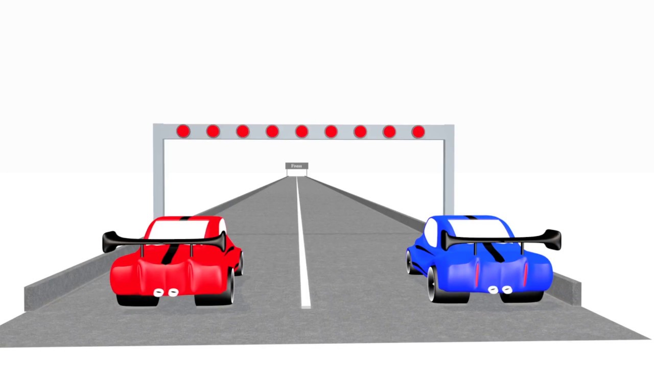 Racing cars cartoons for Kids | Red and Blue Race Cars At Race Track ...
