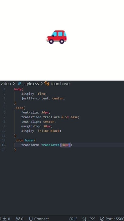 Tips-016 CSS Sliding Car Icon on Hover #coding #webcoding #programming #ytshorts #trending # ...
