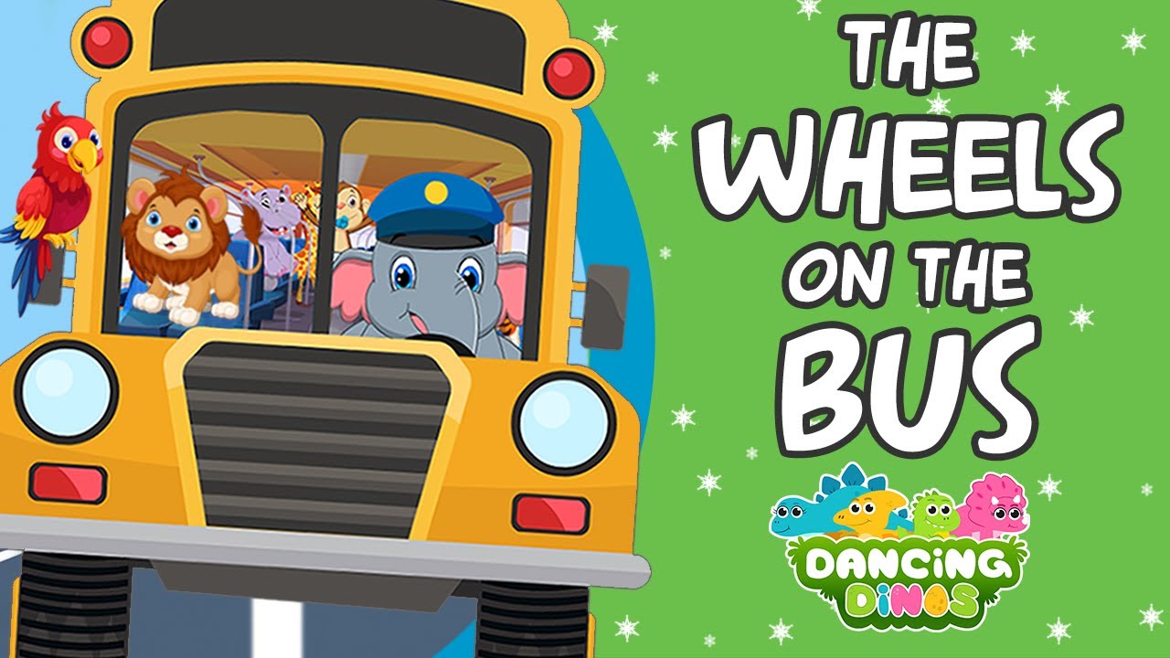 The Wheels on the Bus - Kids Songs | Dancing Dinos - YouTube