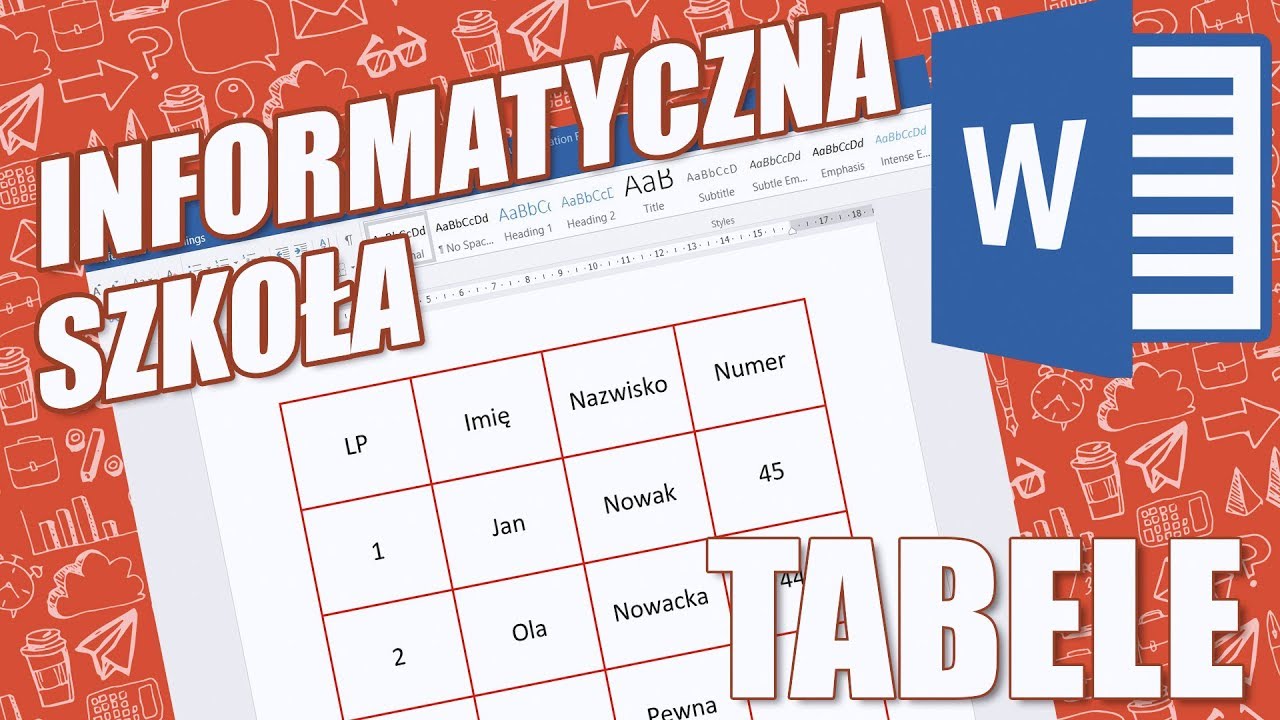 Word Lekcja 3 Tabele - YouTube