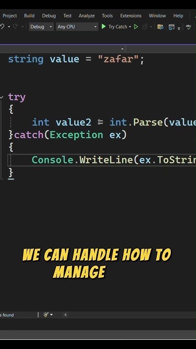 How to Handle exceptions using try catch in C# - YouTube