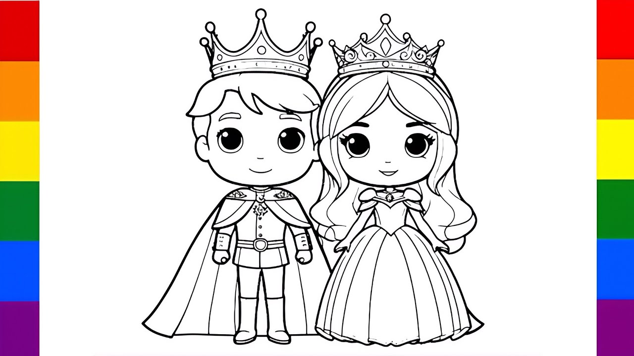 King and queen drawing for kids and toddlers | easy drawings for kids ...