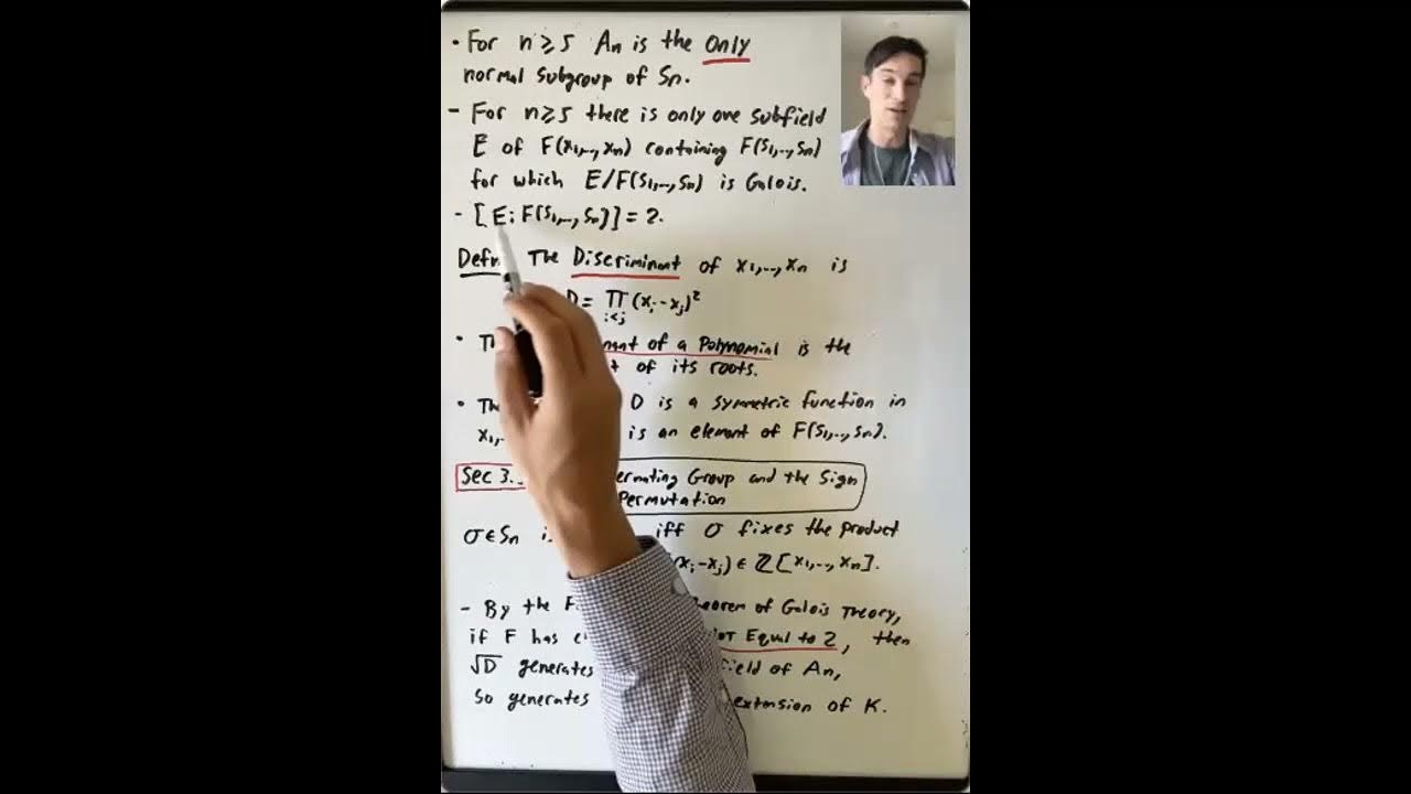 The Discriminant of a Polynomial (Algebra 3: Lecture 26 Video 3) - YouTube