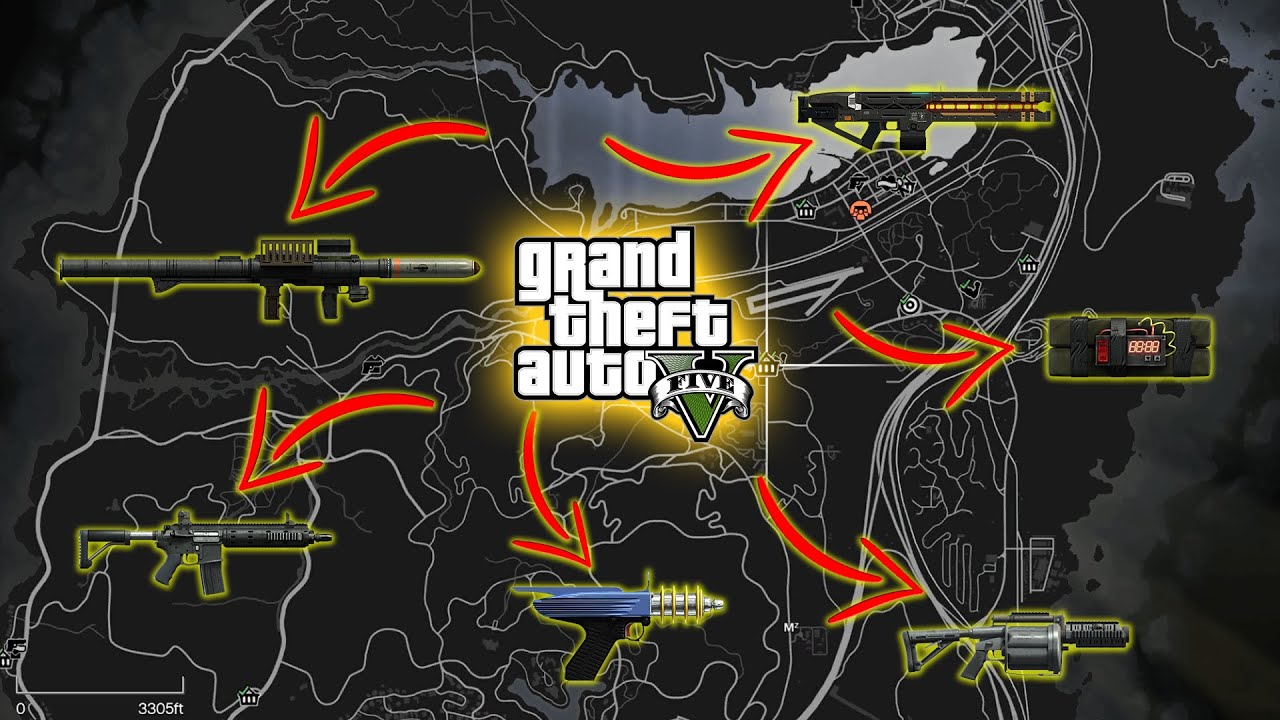GTA 5 - All Secret and Rare Weapon Locations (Sniper Rifle, Carbine ...