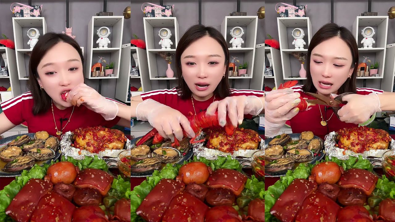 CHINESE FOOD 중국음식 먹방,중국먹방,고기먹방,족발,양갈비,양대창,구운 닭고기, 과일, MEAT MUKBANG 랍스터 ...