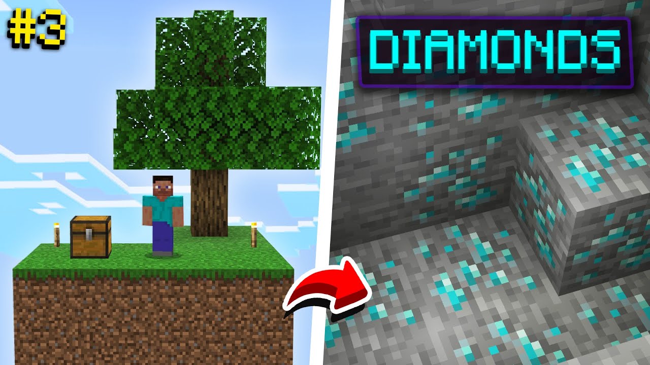 Minecraft PE: SKYBLOCK - DIAMONDS! Gameplay Part 3 (MCPE SKYBLOCK MAP ...