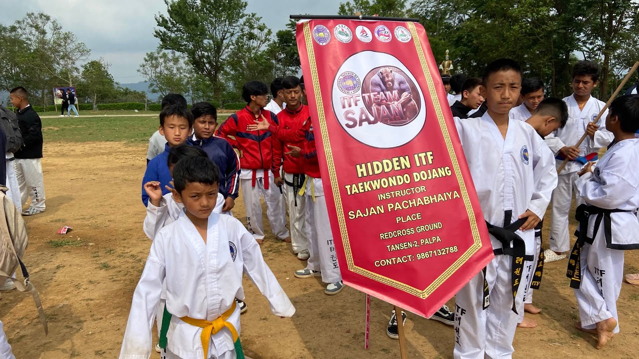 First inter dojang itf taekwondo championship in palpa junior team sajan hidden itf dojang - YouTube
