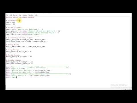 python Salary Calculator program - YouTube