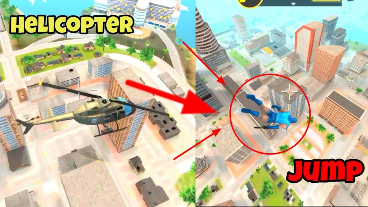 Rope Hero Jump on Helicopter l Rope Hero Vice Town l Rope Hero Game ...