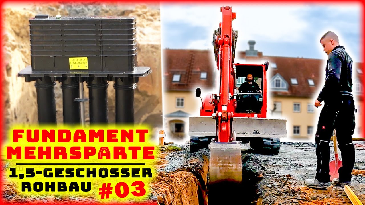 HAUS FUNDAMENT mit MEHRSPARTE & KG-LEITUNGEN bauen! | 1,5-GESCHOSS HAUS ...