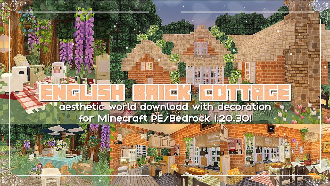 world download ꒱ English Brick House with Decoration Addon Minecraft PE ...