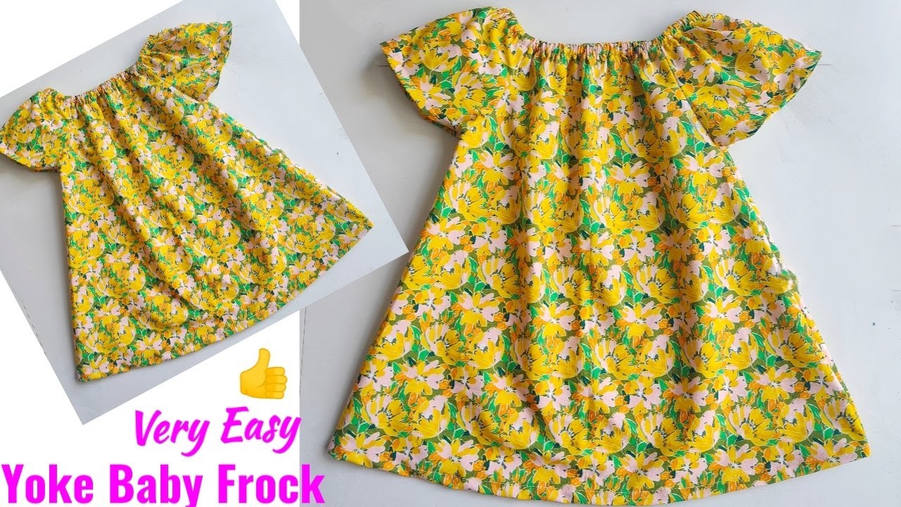 Yoke Baby frock cutting and stitching | Baby Frock cutting and ...