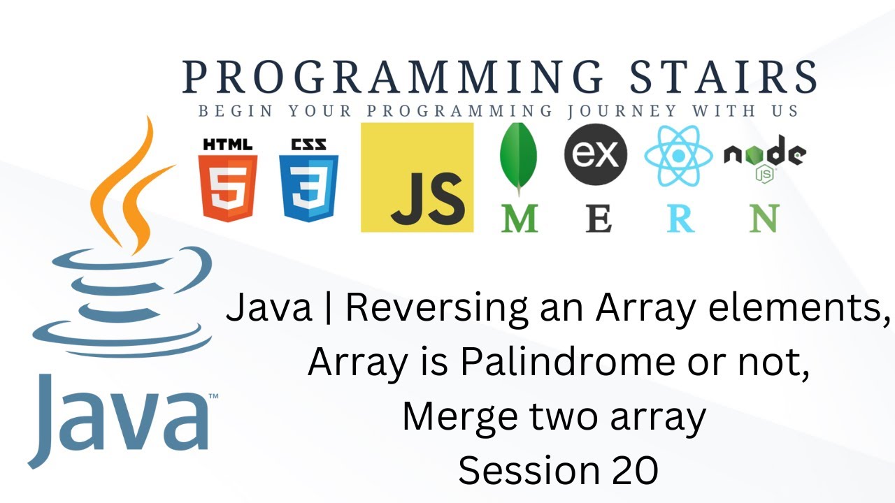 Java Reversing And Array Elements Array Is Palindrome Or Not Merge