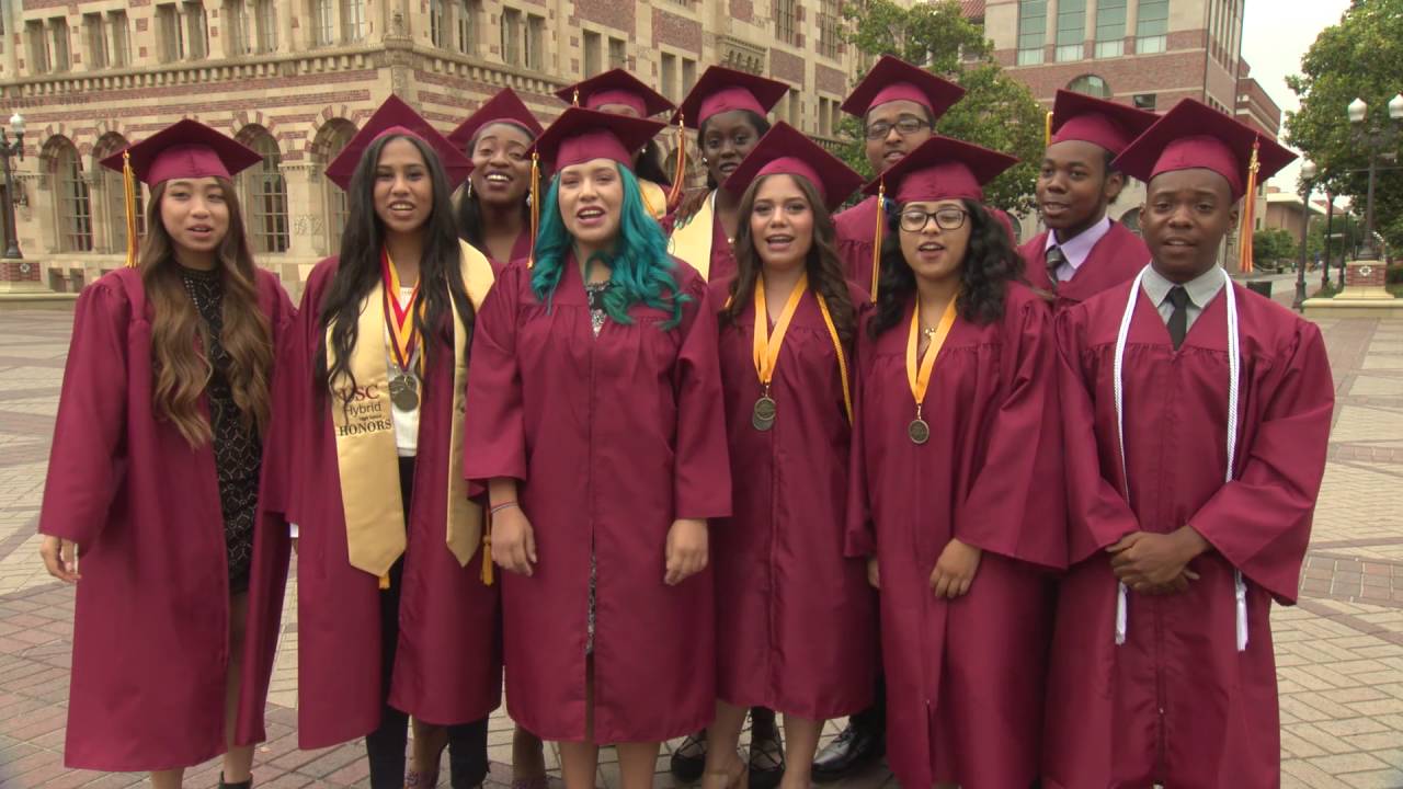 Hybrid High Rossier USC graduates - YouTube