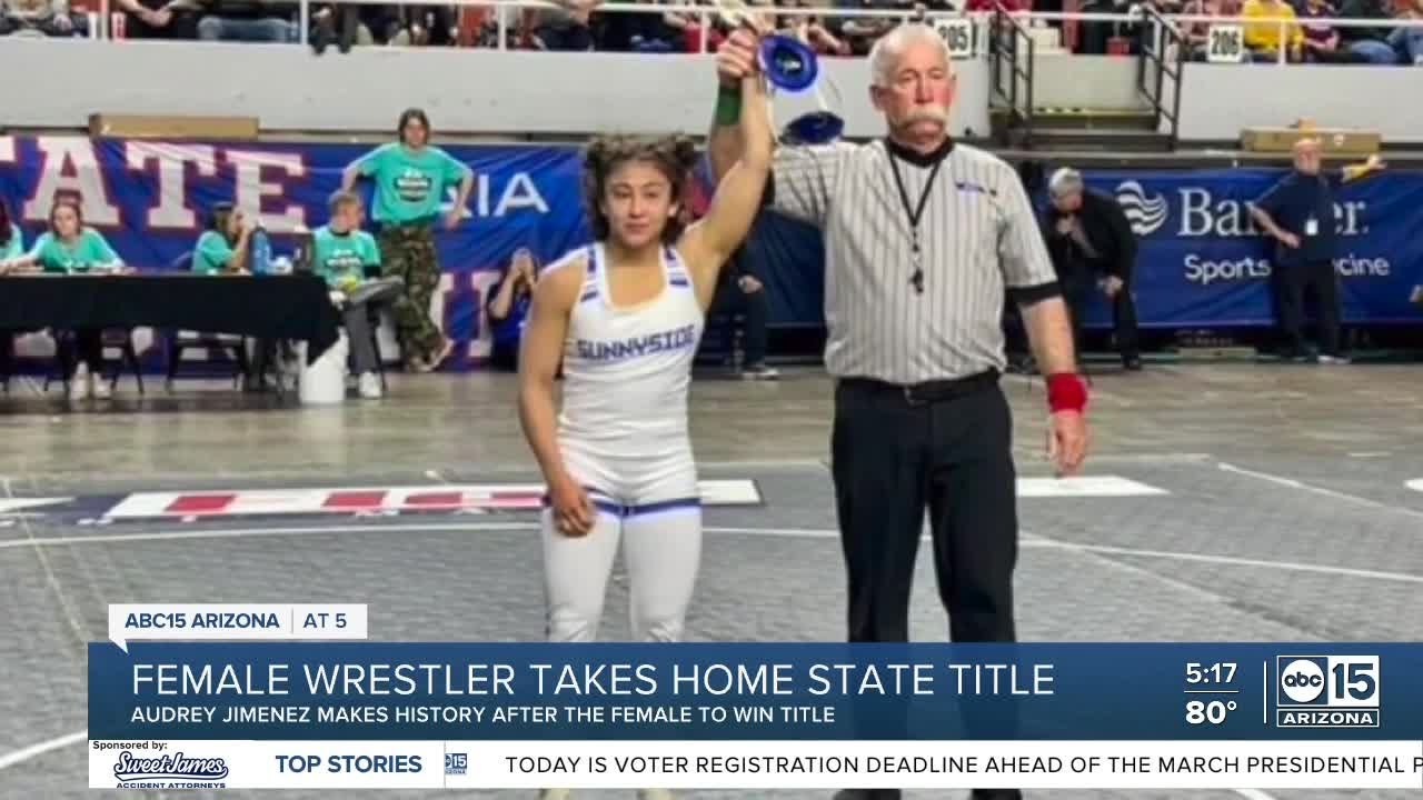 Tucson teen makes history as first girl to earn Arizona wrestling title ...