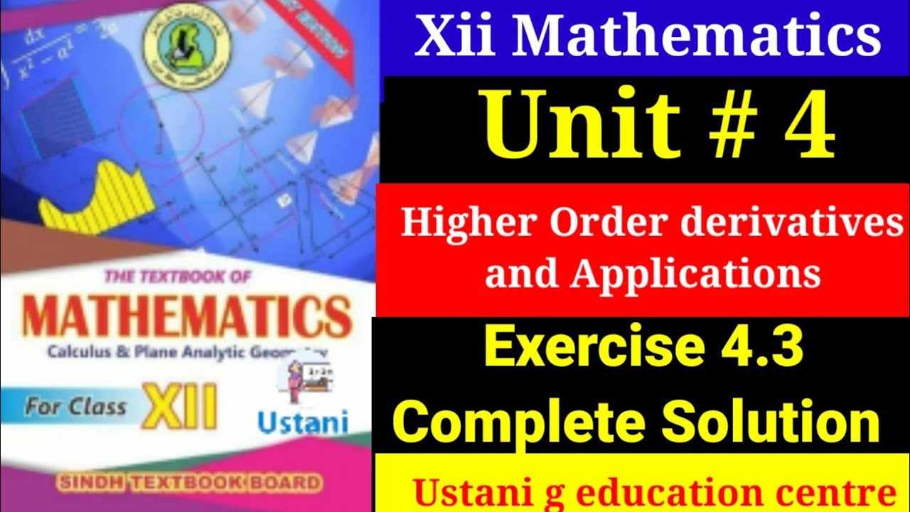 Class 12 New Mathematics higher order derivatives and Applications ...