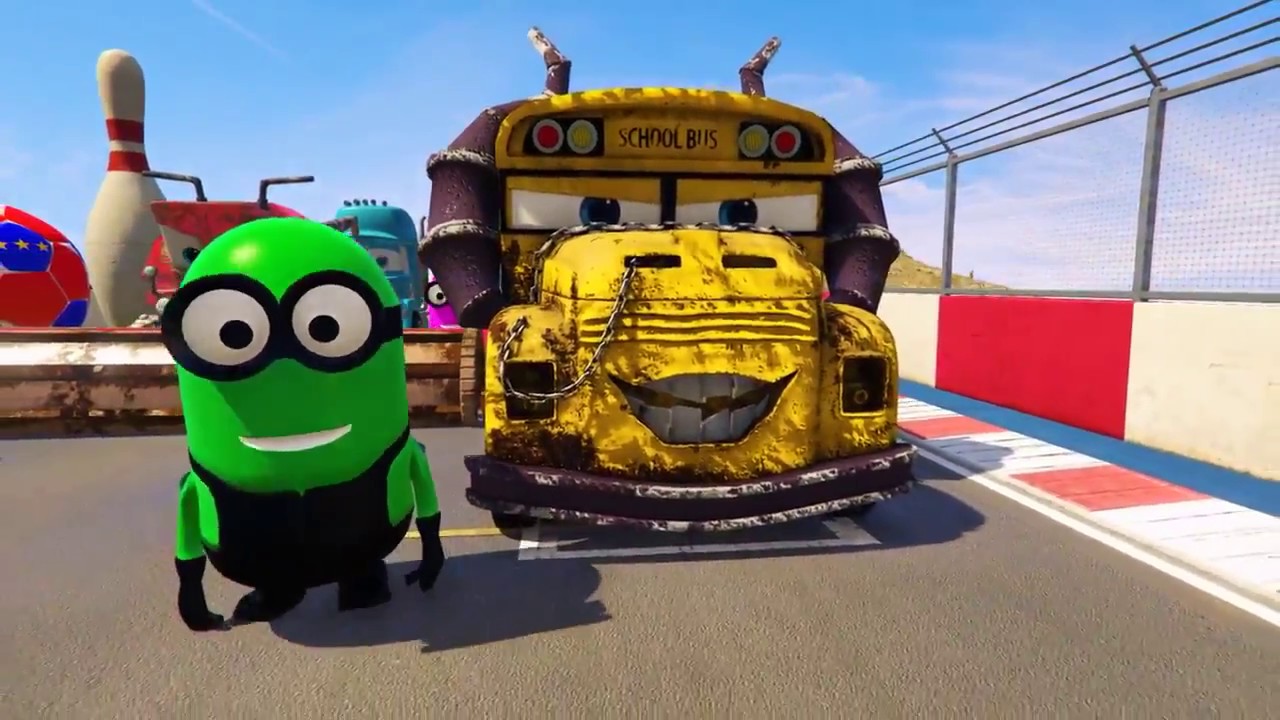 Color Disney cars and MINIONS Thomas the train and Mack Truck Nursery ...