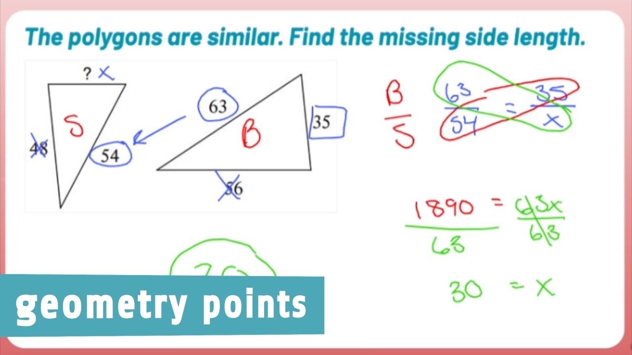 Geometry Points: Find the Missing Side Lengths of Two Similar Triangles ...
