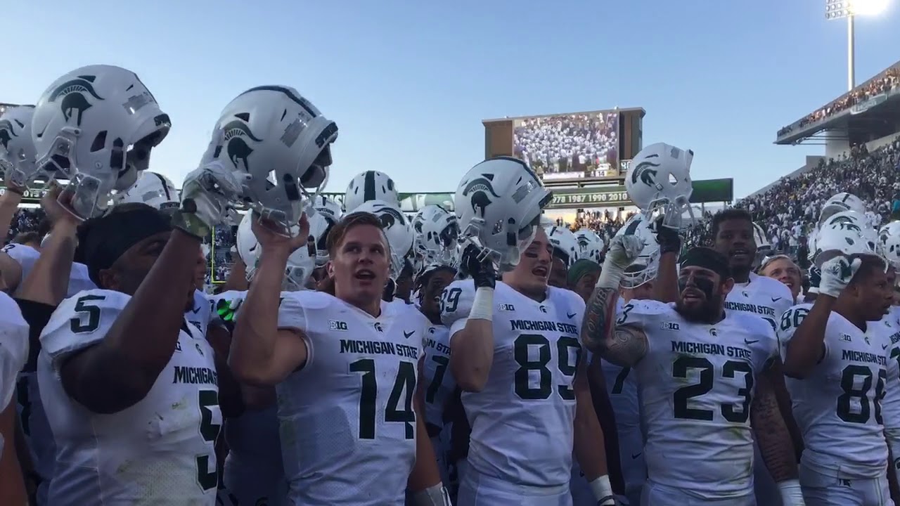 Michigan State fight song vs Western Michigan (9-9-2017) - YouTube