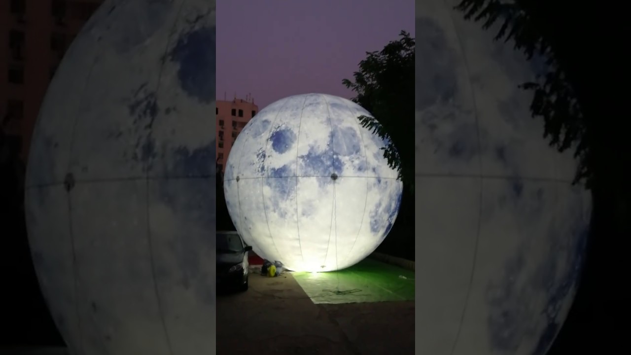 inflatable moon with led light - YouTube