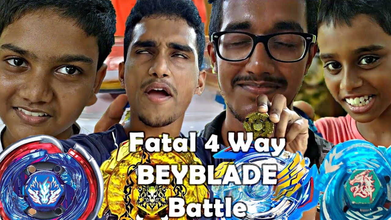 BEYBLADE FATAL FOUR WAY BATTLE IN DESI STYLE - YouTube