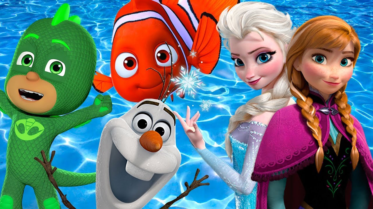 Learn Characters| Pj Masks, Elsa, Anna, Ariel, Peppa Pig Slide Down ...