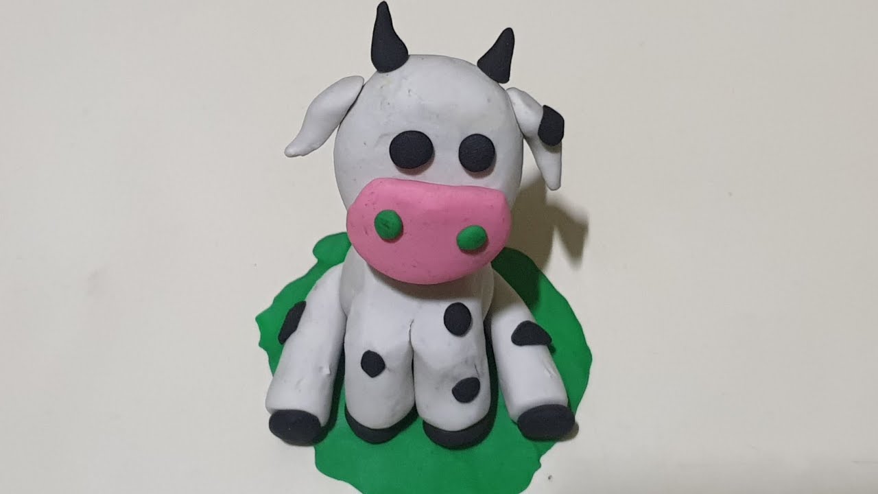 How to Make Clay Cow step by step | Easy Clay Animals | Clay Cow ...