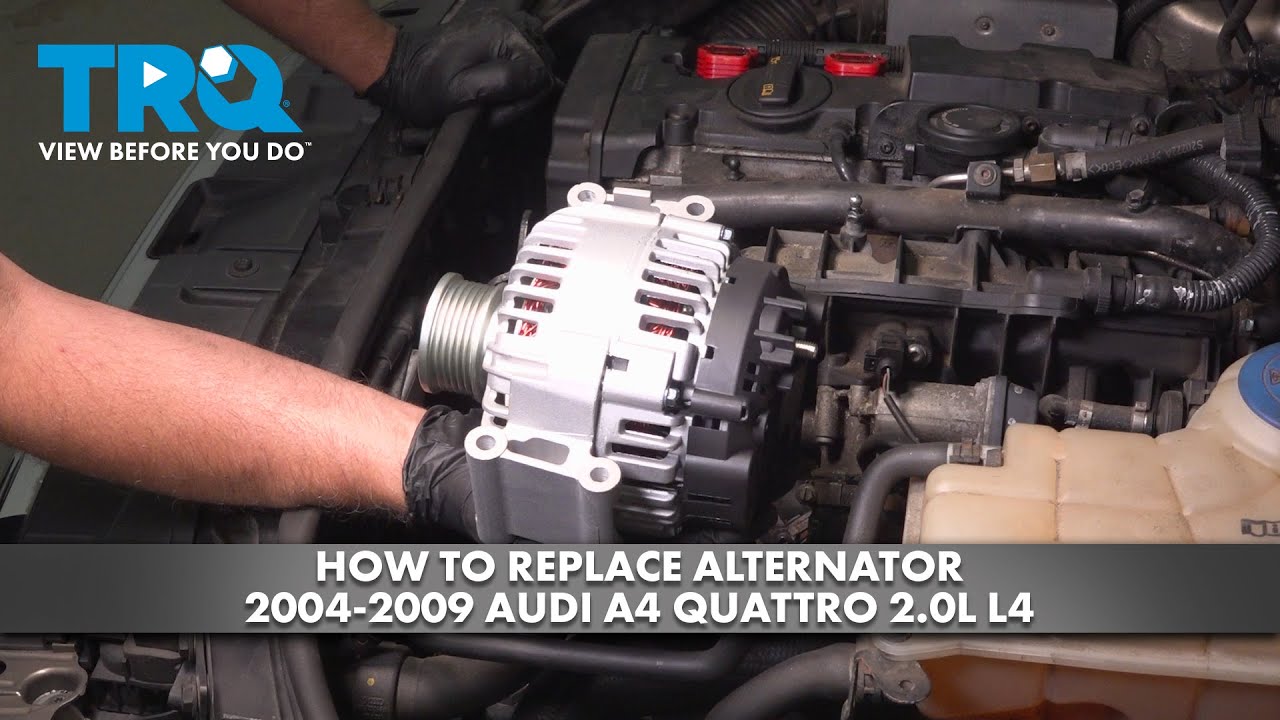 How to Replace Alternator 2004-2009 Audi A4 Quattro 2.0L L4 - YouTube