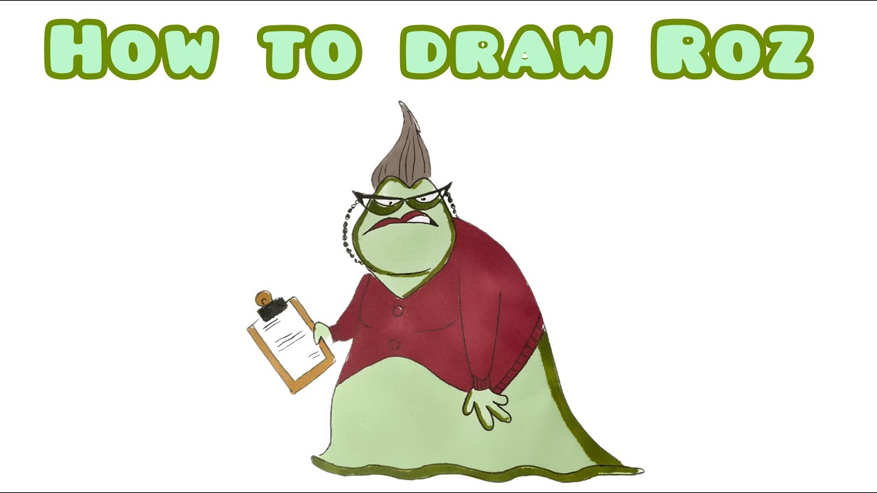 How to Draw Roz – Grouchy, Yellow Slug Like Monster Lady from Monsters ...